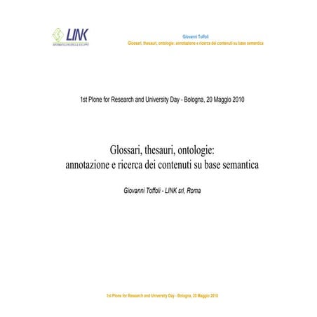Glossari, thesauri, ontologie | PDF | Technology & Computing