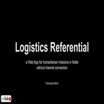 Logistics Referential: a Web App for humanitarian missions in fields ...