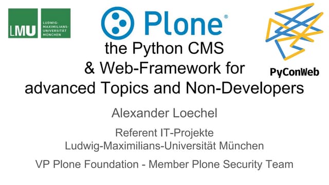 Plone The Python Cms And Web Framework For Advanced Topics And Non Developers Ppt