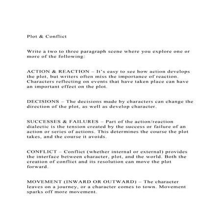 Plot & ConflictWrite a two to three paragraph scene where .docx