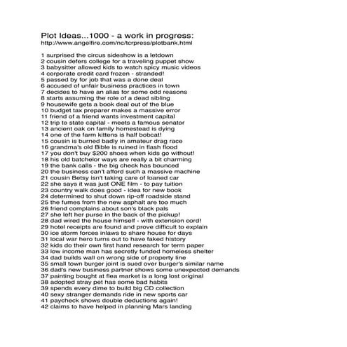 Plot Ideas 1000 | PDF