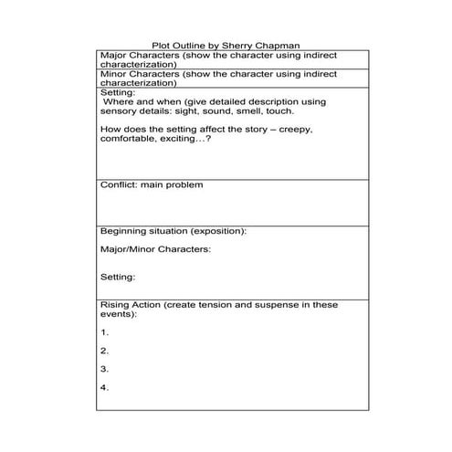 Plot outline template