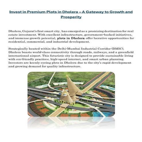 Residential Plots in Dholera – Invest in the Future Smart City | PDF