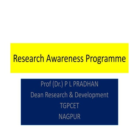 Research Awareness Programme-research & development | PPTX