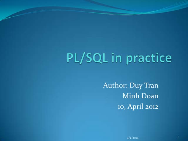 Plsql Practices Ppt