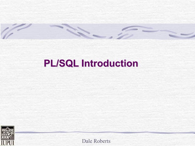 Plsql 1ppt