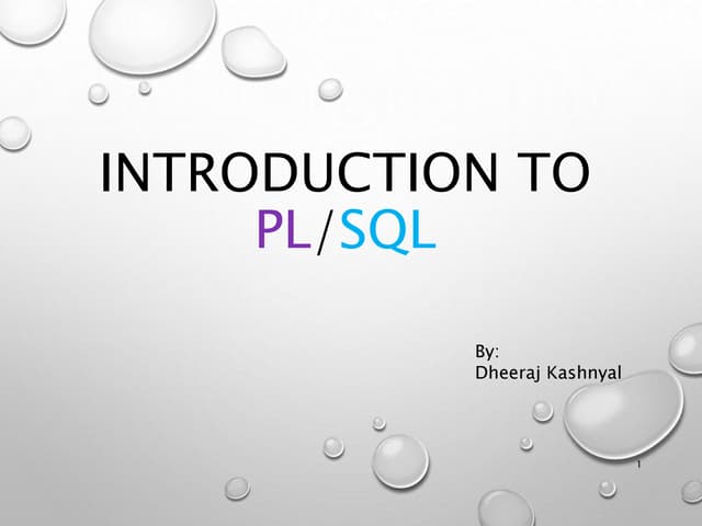 Oracleplsqlbasictutorialwithworkonexercisesppt
