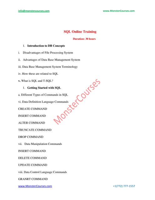 Pl sql online training | PDF Pl sql online training | PDF