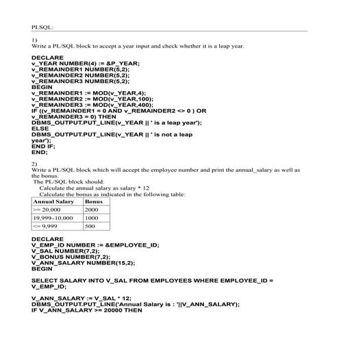 Plsql Task Answers Doc Databases Computer Software And Applications