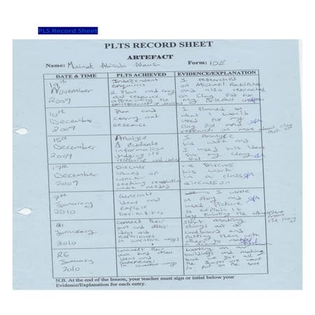 Pls record sheet | DOC