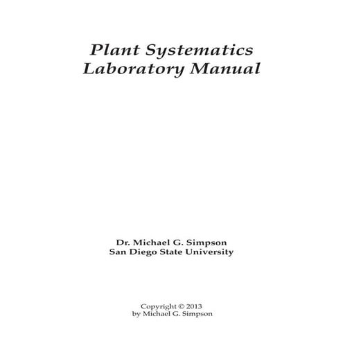 Plant Systematics laboratory manual - techniques | PDF