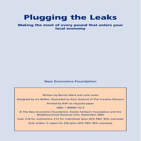 Plugging the Leaks - Making the most of every pound that enters your local economy | PDF