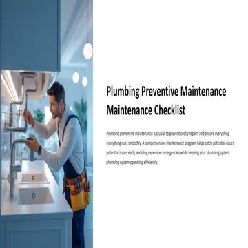 Plumbing Preventive Maintenance Checklist with eAuditor Audits and ...