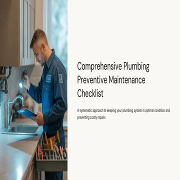 Plumbing Preventive Maintenance checklist with eAuditor Audits ...