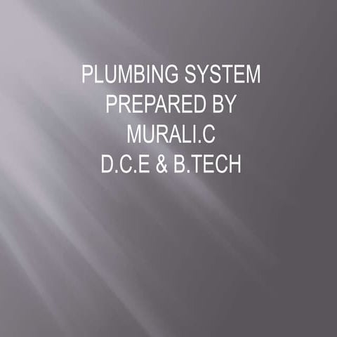 PLUMBING YSTEM | PPT