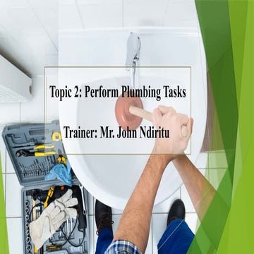 Plumbing tasks in workshop practices, machine tools and hand tools | PPT