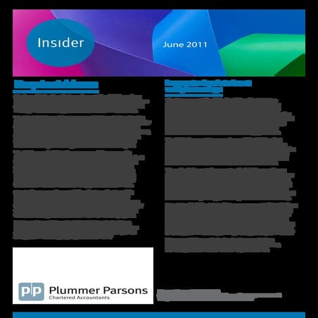 Plummer Parsons Chartered Accountants Mini Guide Insider June 2011 | PDF