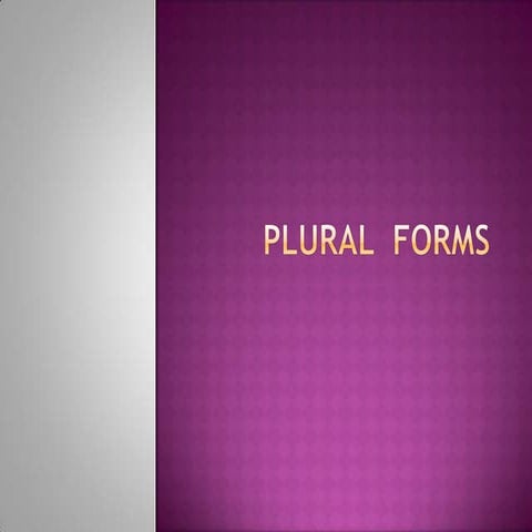 Plural forms | PPTX | Oral care | Personal Care