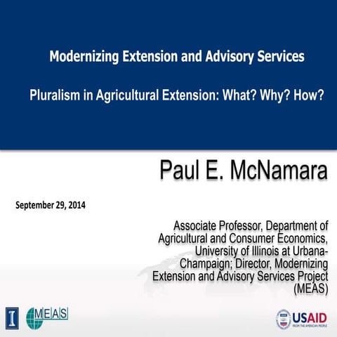 Pluralism in Agricultural Extension | PPTX