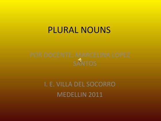 Plural Nouns | PPT