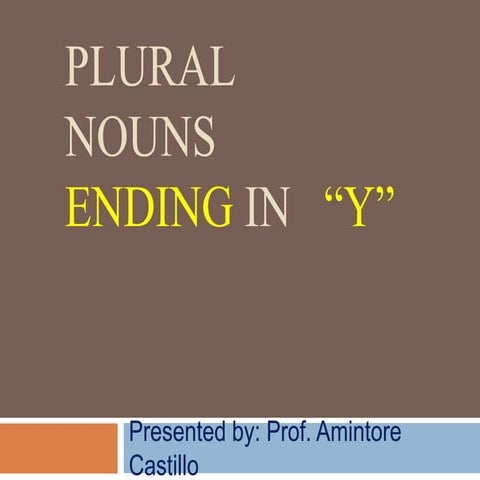 Plural nouns ending in y | PPTX