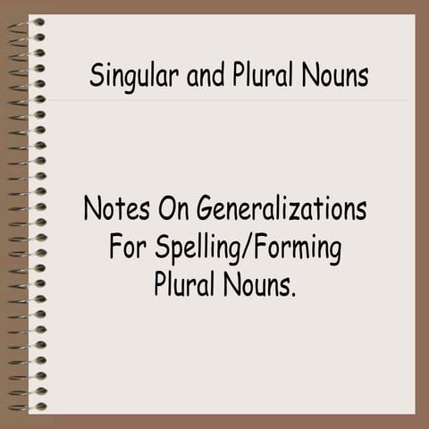 Plural nouns generalizations | PPT