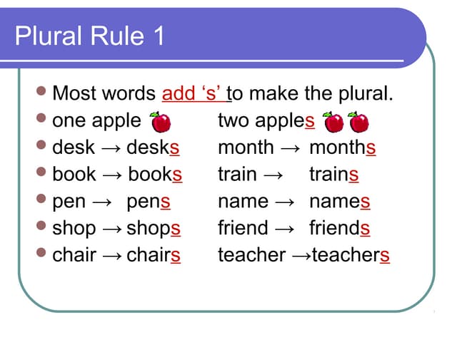 Singular and plural nouns grade 1 by cbr | PPTX