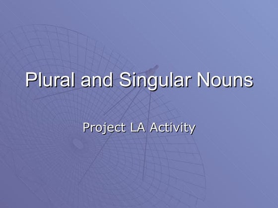 Plural Of Nouns | PPT