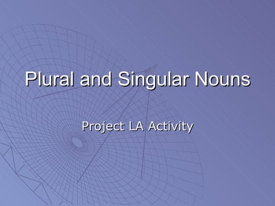 Plural Of Nouns | PPT