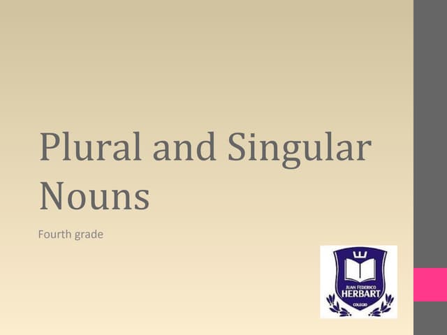 Lesson 7: Singular and Plural Nouns | PPT