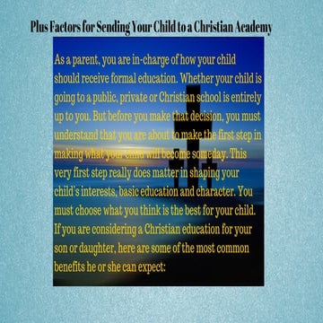 Benefits of Private Christian Elementary School Education | PPTX