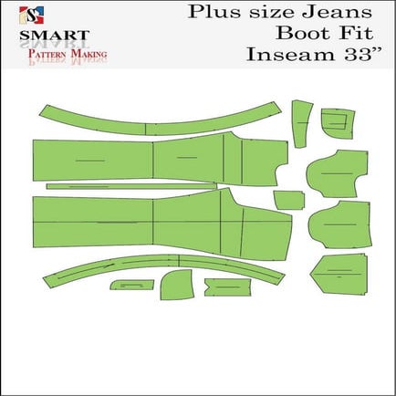 Plus size big mama jeans sewing patterns | PDF