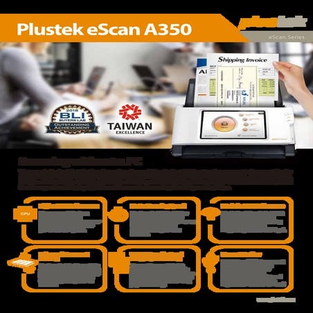 Plustek eScan Network Scanner A350 Introduction | PDF
