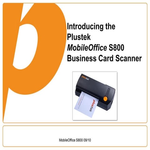 Plustek MobileOffice S800 Business Card Scanner | PDF | Computer Peripherals | Computing