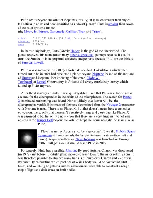 Pluto The Dwarf Planet | PPT | Geology | Science