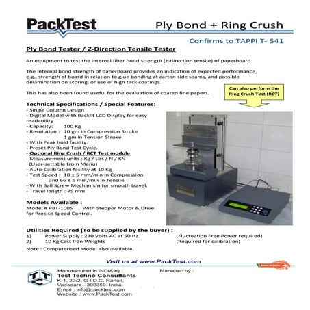 Ply bond tester (zdt) 2018 | PDF