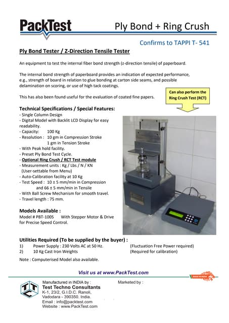 Box compression tester p1000 d u1000s 2018 | PDF | Physics | Science