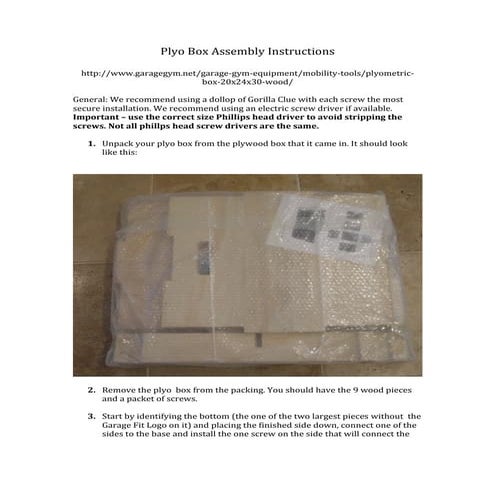 Wood Plyo Box Assembly Instructions | PDF