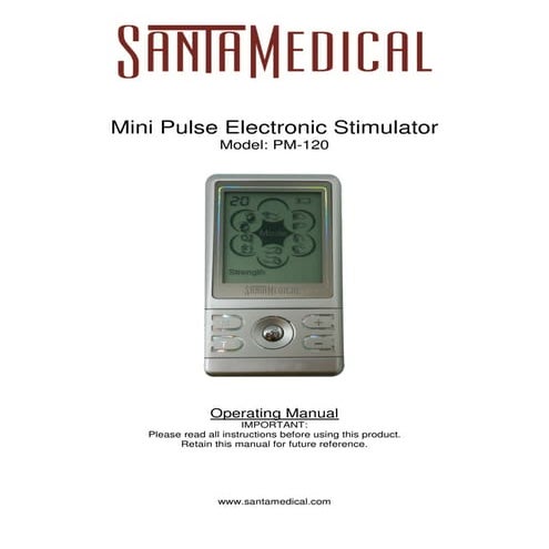 Pm-120 tens unit electronic pulse massager with 6 mode and rechargeable battery | PDF