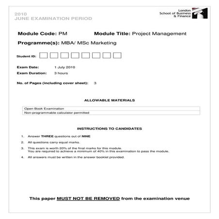 imc exam paper | PDF