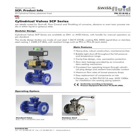 Swiss Fluid Cylindrical Plug Valve | PDF