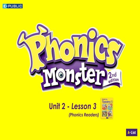 phonics monster, Unit 1, Lesson one two and three | PPTX
