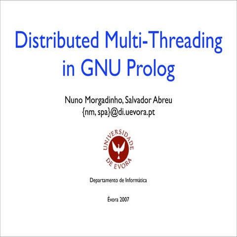 Distributed Multi Threading In Gnu Prolog Ppt 1888