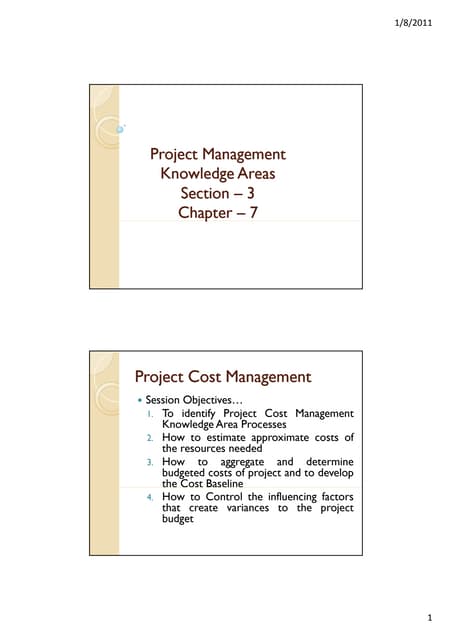 Project Cost Management - PMBOK6 | PPTX