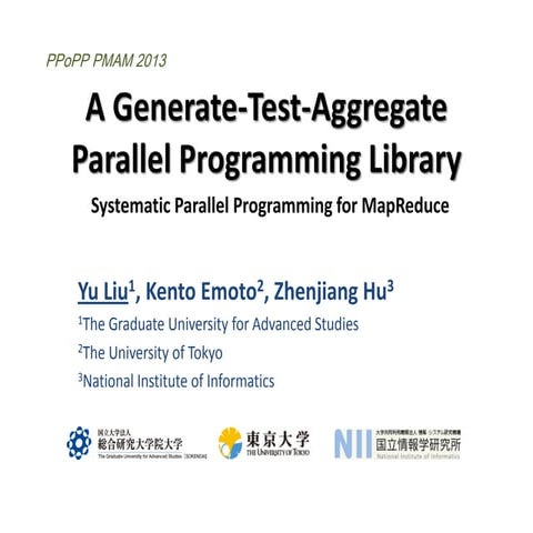 A Generate Test Aggregate Parallel Programming Library On Spark Ppt 