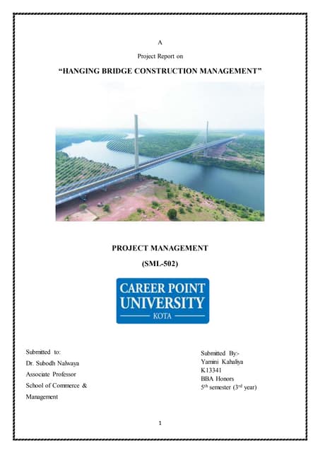 Report on Planning & scheduling of a Minor bridge | PDF
