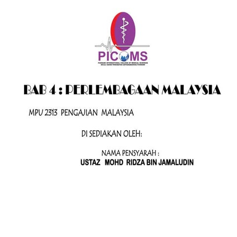 PM BAB 4.pptx - Perlembagaan di Malaysia | PPTX