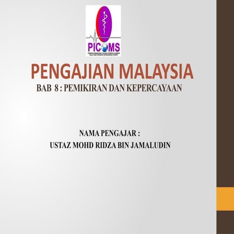 PM BAB 8.pptx - Pemikiran dan Kepercayaan | PPTX