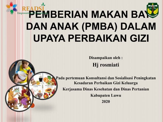 Pemberian makan bayi dan anak (PMBA) | PPTX