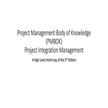 PMBOK 5th edition Project Integration Management | PPTX | Business ...